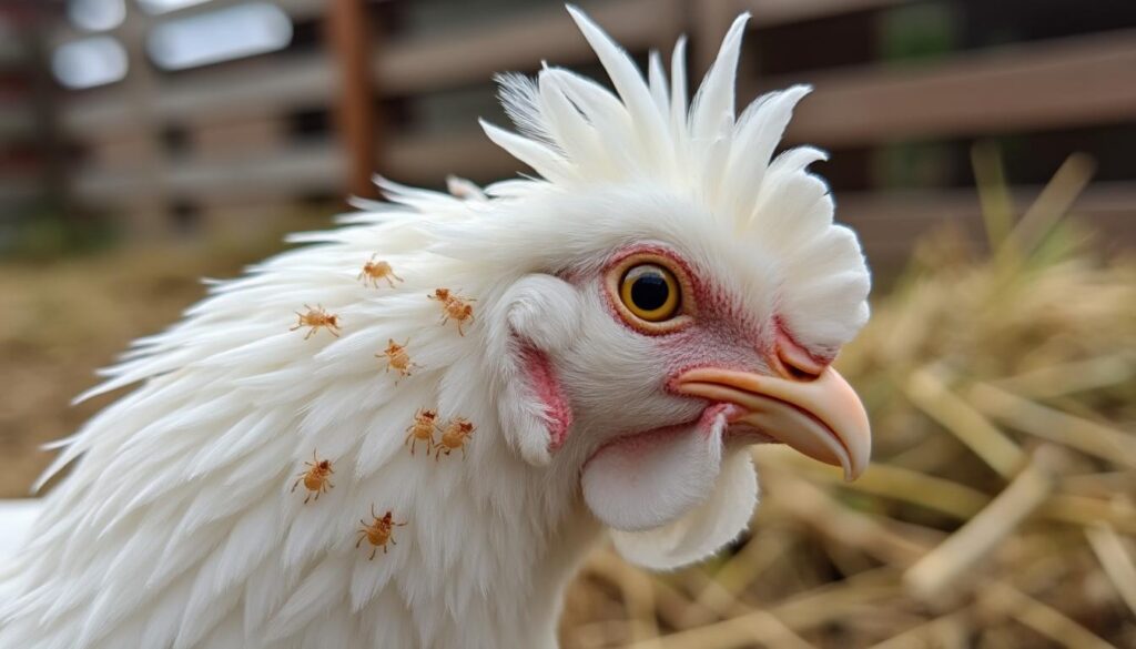 Poux blancs chez la poule : différences avec les poux rouges